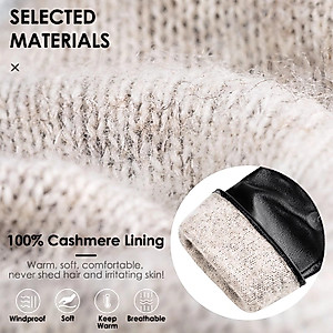 Winter Sheepskin Leather Gloves for Women, Warm Touchscreen Texting Gloves with Thermal Cashmere Lining, Cold Weather Gloves for Driving Motorcycle Outdoor Sports(Black-M)