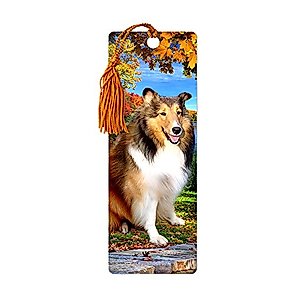 Dimension 9 3D Lenticular Bookmark with Tassel, Shetland Sheepdog, Pet Breed Series (LBM053)
