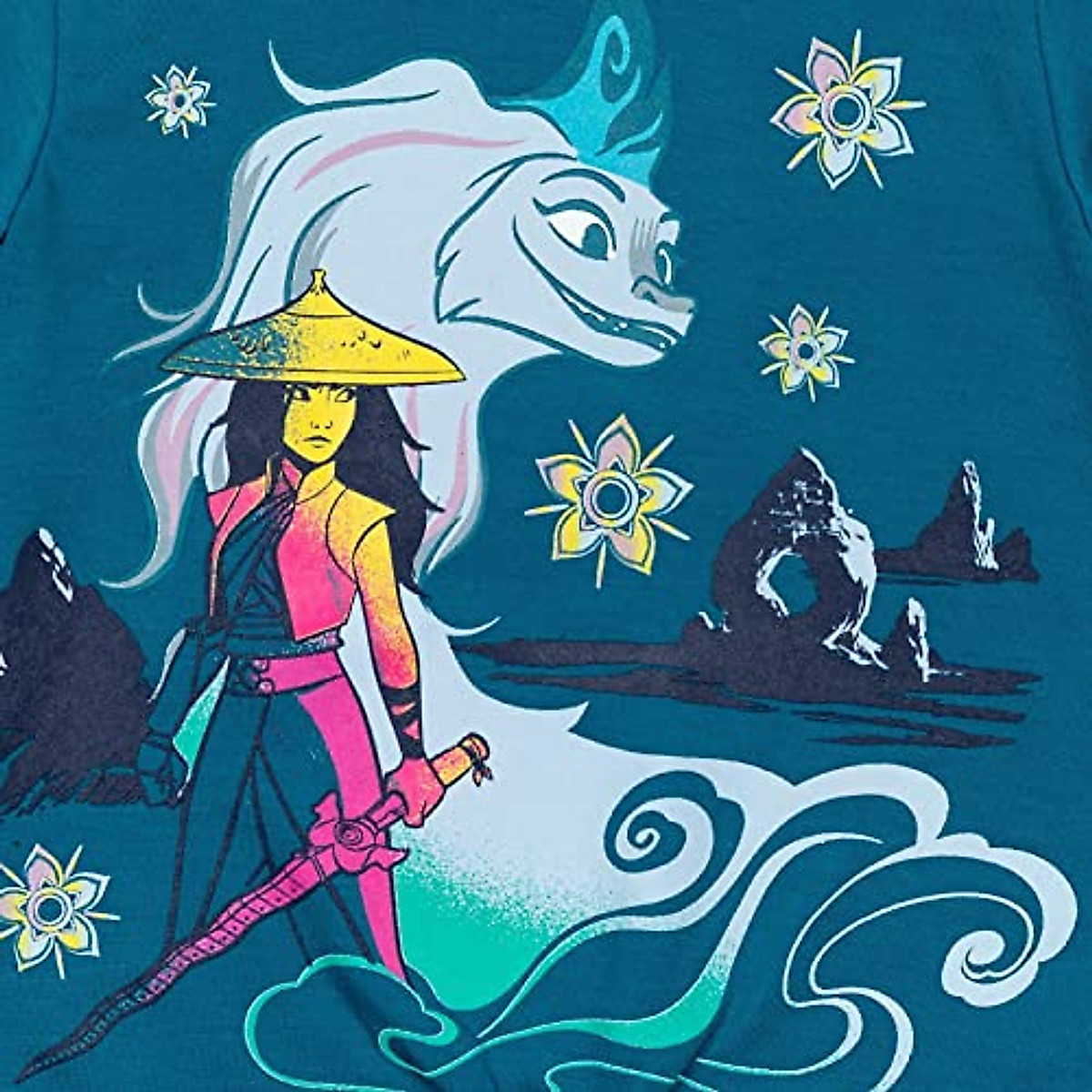 Disney Princess Raya and the Last Dragon Sisu Toddler Girls T-Shirt and French TerryShorts Outfit Set 4T