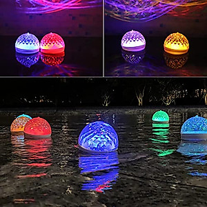 Floating Pool Lights, Solar Pool Lights That Float, Light up Led Pool Balls lights with 3 Modes of Changing Colors, Hangable Pool Glow Balls for Swimming Pool, Pond, Waterproof Pool Accessories-2pcs