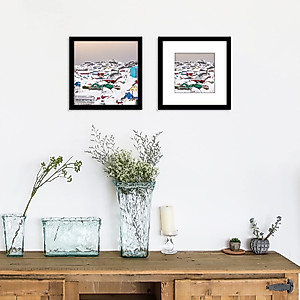 AUEAR 15 Pack Pre-Cut Acid-Free 12x12 White Picture Mats with White Core Bevel Cut for 8x8 Photos/Prints