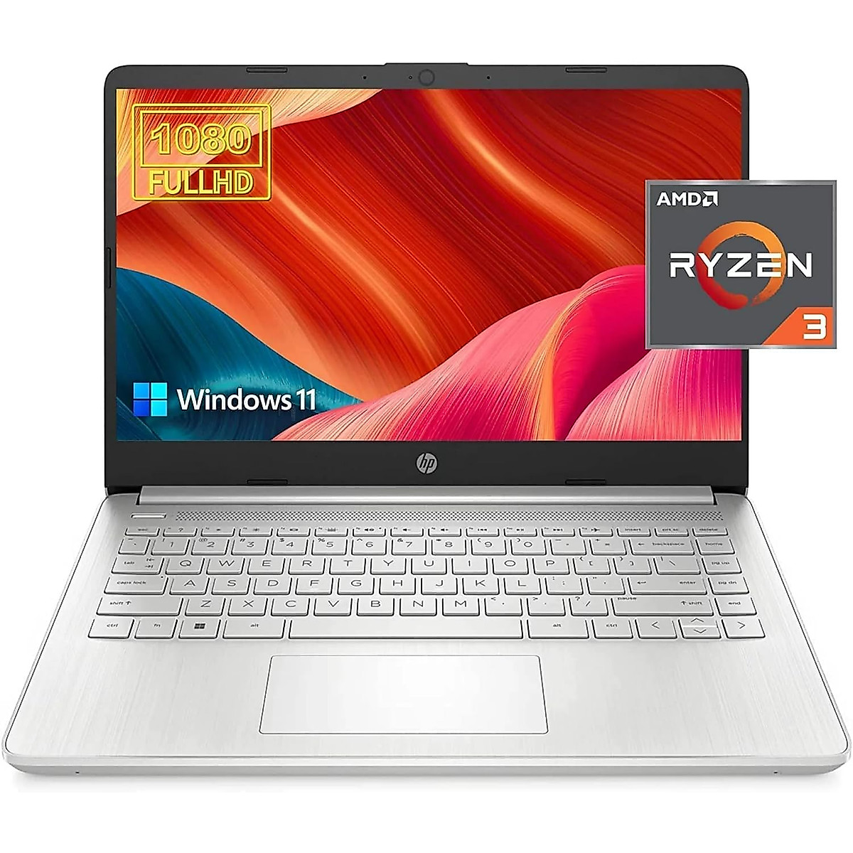 HP 2023 Newest Laptop for Business and Student, 14 Inch FHD Display, AMD Ryzen 3-3250U Processor, 16GB RAM, 512GB SSD, AMD Radeon Graphics, Bluetooth, Webcam, Windows 11 Home in S Mode, Silver