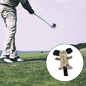 SM SunniMix Soft Plush Golf Club Driver Headcover, Cute Animal Golf Wood Headcovers, Women Men Golfer Gift & Golf Bag Accessories - Elephant