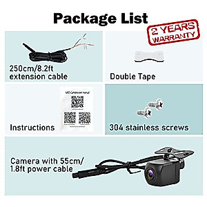 EWAY WiFi Wireless Backup Camera Compatible with iPhone/Android, Rear/Front View Reverse Camera for Car Truck Van SUV Pickup Trailer RV Camper, Guide Lines On/Off Wide View Angle WiFi Signal