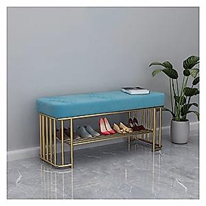 MFCHY Change Shoe Stool Home Door Can Sit-Type Shoe Rack Long Strip Wear Shoe Stool Cloakroom Shoe Cabinet (Color : D, Size : 100 * 45 * 35cm)