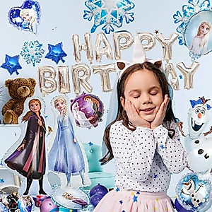 9pcsFrozen Birthday Party Balloons, Frozen Birthday Decorations, Elsa Anna,Olaf Balloon Decorations,Frozen Balloon Kit for Kids and Boys Girls Birthday Party…