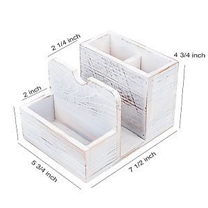 Napkin Holder for Table, SRAPWATI Wood Napkin Holder, Napkin Holders for Kitchen Table Farmhouse Napkin Holder Storage Salt & Pepper Shakers Set, Perfect for Dining Table, Restaurant, Kitchen (White)