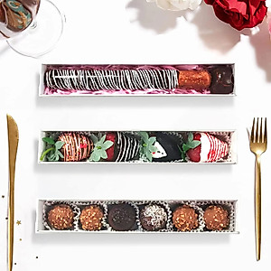 RomanticBaking 50PCS 9" × 1 1/2" × 1 1/2" Inch,Clear Chocolate Boxes Truffle Boxes Bakery Boxes with Full Window Drawer Boxes Pretzel Boxes Wedding Favors Party Boxes