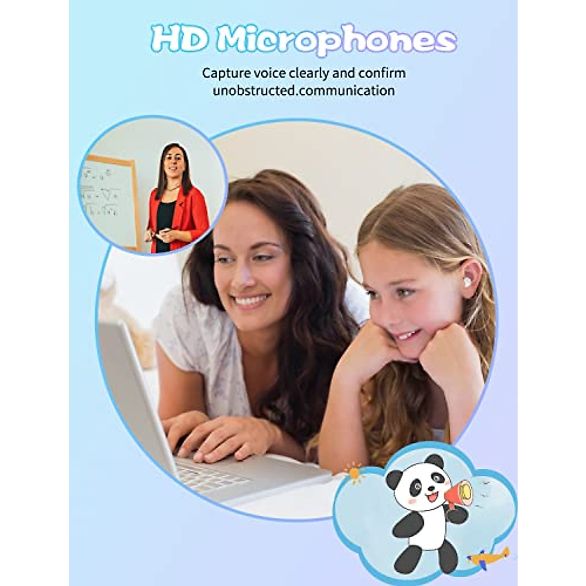 Tikgram Kid Earbuds Wireless,with Personalized Cartoon Charging Box,IPX5Waterproof Noise Cancelling Earbud,36H Playtime,Smart Touch Bluetooth 5.0 Stereo Sound, for Android/iOS Wireless Earbuds