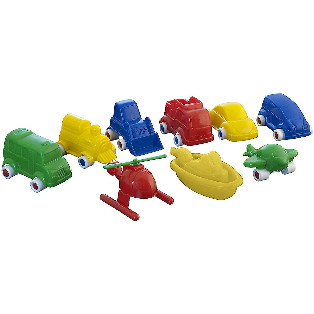 Miniland Educational - Minimobil 9 piece set - Durable Assorted Flexible Plastic Toy Cars For Young Children, Safe Non Removable Wheels, Promotes Tactile Skills And Coordination