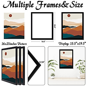 ijuerybai Black 16x20 Picture Frame Set of 3, High Transparent Frame for 16 By 20 Photo Collage Canvas Poster Size Wall Mount and Tabletop Horizontally Vertically (Black, 16 x 20 inches)