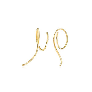 RS Pure by Ross-Simons 14kt Yellow Gold Endless Swirl Wire Threader Earrings