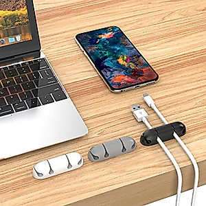 Cable Clips 3 PCS Cord Holder Adhesive Cable Management Cable Cord Organizer for Home Office Car Desk Accessories, Universal Cable Fit (Grey)