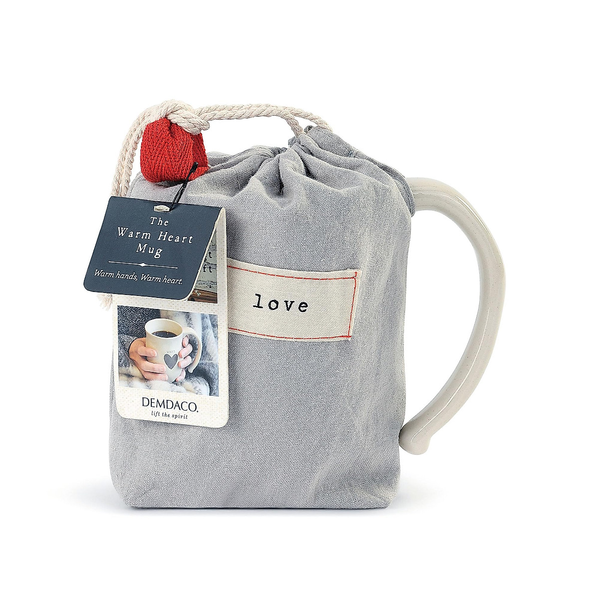 Loving Heart Cream Inspirational 16 ounce Ceramic Stoneware Coffee Mug