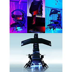 Gaming Chair, Ergonomic Computer Cockpit Chair with Led Lights, Comfortable Racing Simulator Cockpit Game Chair with Hanging 3 Screens,Red