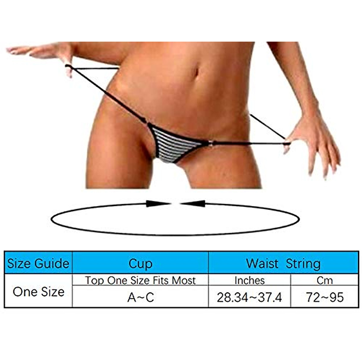 SHERRYLO Extreme Micro Bikini G String Thong Bottom Sexy Slutty Mini Bikinis Two-Piece String Bathing Suit Black