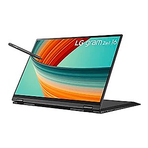 LG gram 16” 2in1 Lightweight Laptop, Intel 13th Gen Core i7 Evo Platform, Windows 11 Home, 32GB RAM, 1TB SSD, Black