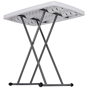 F2C 30-Inch Folding Table, Multi-Functional Personal Table,Portable and Adjustable Height for TV Trays, Laptop, Sewing,Ideal for Small Spaces,Camping Picnic Party Table On-The-Go Needs, White