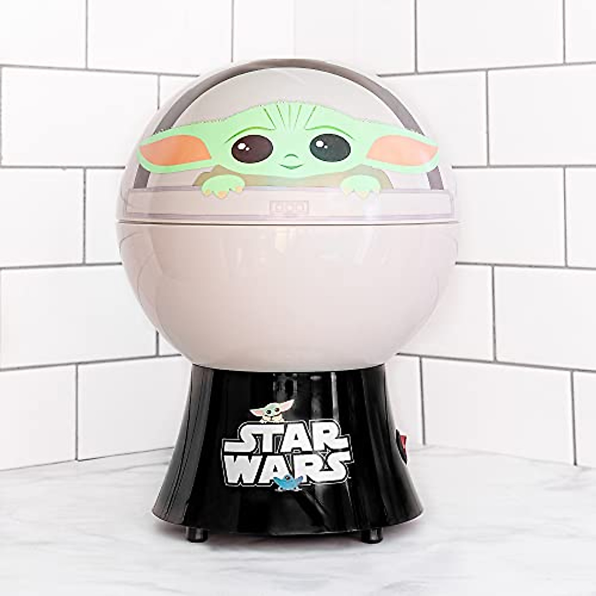 Uncanny Brands Star Wars The Mandalorian Popcorn Maker- Baby Yoda Kitchen Appliance