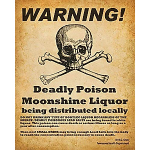 Bootleggers Wanted Posters Art Prints - Set of Four Photos (8x10) Unframed - Makes a Great Bar and Drinking Establishment Decor and Gift Under $20 for Home Brewers