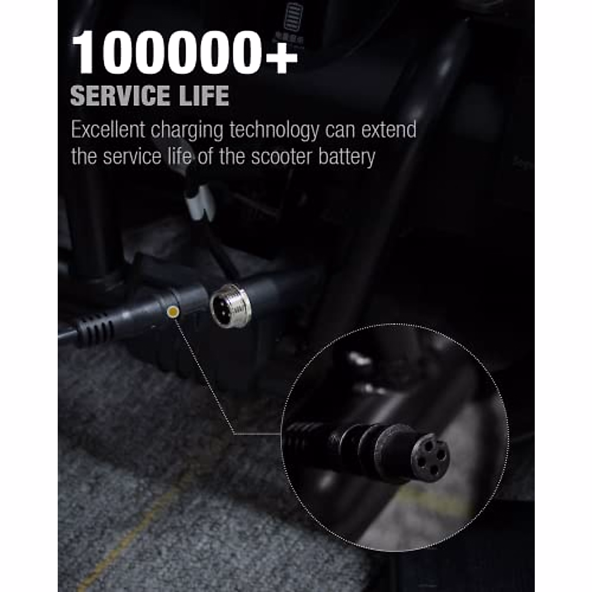 stio 4 Prong Charger for Ninebot S/S-MAX/Mini PRO/Mini lite, 63V 2A Power Supply Compatible with Ninebot by Segway Go Kart Kit,Gokart PRO 4 Pin Notched Connector Lithium Battery Charger Power Adapter