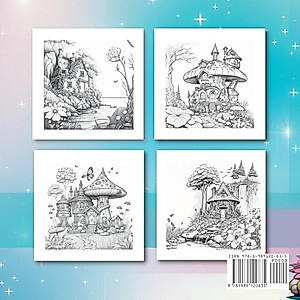 Fantasy Coloring Book for Women: Magical Fairy Homes Featuring Whimsical Designs With Black Line and Grayscale Images for Adults, Teens Mindfulness ... Stress Relief (Fantasy Fairy Books For Women)