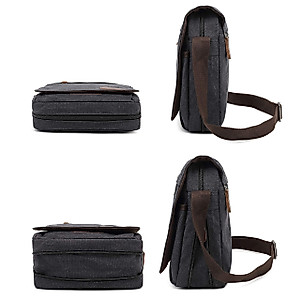 Sechunk Middle Vintage Canvas Messenger Cross body bag Shoulder bag (Green, middle)