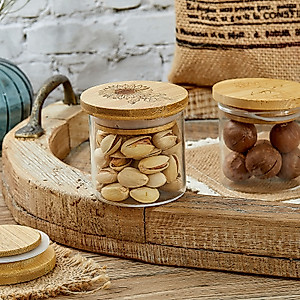 Gueevin Oui Yogurt Jar Lids Natural Bamboo Wooden Oui Lids Decorative Lids with Silicone Sealing Rings Compatible with Oui Yogurt Jars for Coffee Cookie Supplies(12 Pieces)