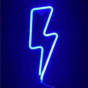 Nordstylee Neon Lightning Light Signs,Led Lightning Night Lights for Kid's Gift, Wall, Birthday Party, Christmas, Wedding Decoration(Blue)