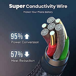 Magnetic Charging Cable 5-Pack (1.6/3.3/3.3/6.6/10FT) - 540° Rotating 3 in 1 Magnetic Phone Charger Cable with LED Light - 90° Angle Connector, Compatible with Micro USB, Type C Smartphone (Black)