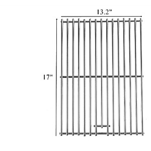 SafBbcue Replacement Stainless Steel Cooking Grid, Pipe Burner and Porcelain Steel Heat Plates Replacement Kit for Home Depot Nexgrill 720-0888, 720-0830H, 720-0830D Gas Grill Models