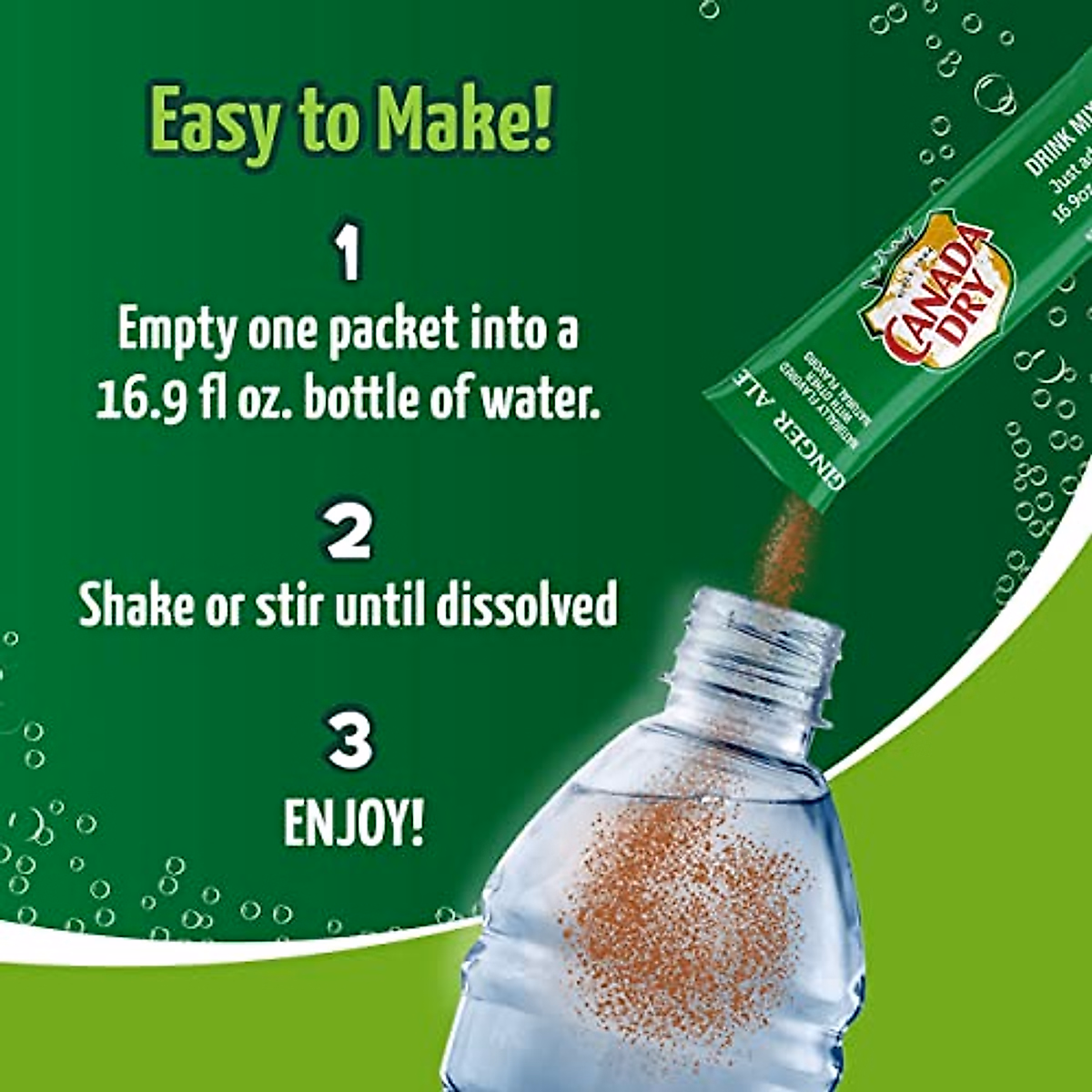 Canada Dry Powder Drink Mix – ginger flavor, Sugar Free & Delicious (Variety, 30 Sticks)