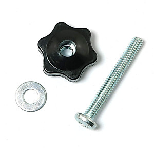 Pro Bamboo Kitchen 8 Sets Black Knobs Kit Galvanized Iron Philip's Head Screw 1/4-20x2" and 1/4" Hex Hand Nut Plus 1/4" Galvanized Iron Flat Washer