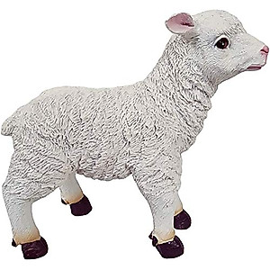 Taotenish Sheep Statues Resin Goat Lamb Statue Outdoor Statues for Garden Decor, Wedding Party Decor - Standing Left