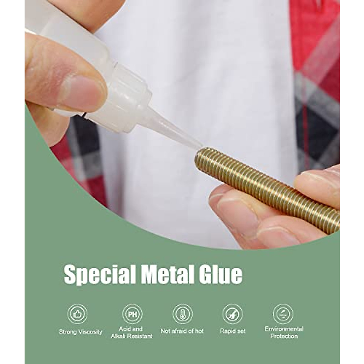 20g Metal Glue,Glue for Metal,for bonding Between Metal and Metal,Metal and Other Material.Instant Super Glue for Metal,Stainless Steel,DIY Craft,Aluminum Alloy,Metal Tube,Metal Product