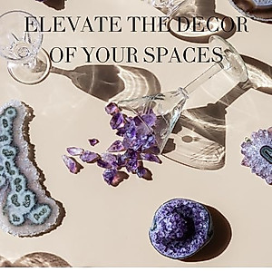 DEEP PURPLE PROJECT Amethyst Crystal Geode Spiritual Healing Rocks Cluster Quartz Stone (250 grams or less, Amethyst Purple)