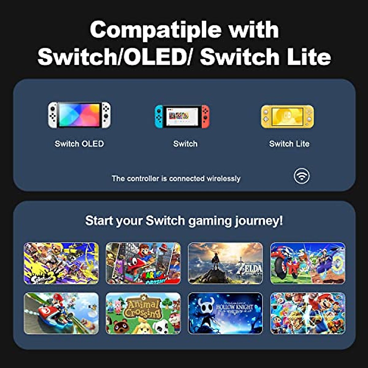 Joycon Controller for Switch,Wireless Game Switch Controller Support Motion Control/Dual Vibration（PB）