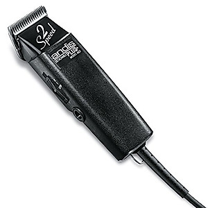 Andis 2-Speed+ Detachable Blade Clipper, Professional Animal/Dog Grooming, Black, AG (12485)