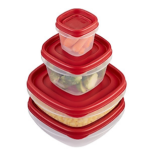 Rubbermaid Easy Find Lids Food Storage Containers, Racer Red, 40-Piece Set