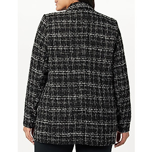 The Drop Women's Blake Long Blazer, Black Boucle, Small