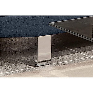 Poundex 2-PCS Sofa Sectional, Dark Blue