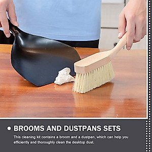 Kichvoe 1 Set Desktop Broom Kitchen Dustpan Broom Dustpan Mini Dustpan Small Broom and Dustpan Broom with Dustpan Feed Shovel Portable Mini Broom and Dustpan Household Pet Broom