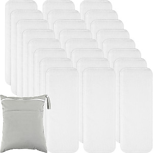 24 Pack Cloth Diaper Inserts Reusable Newborn Cloth Diaper 3 Layer Absorbent Breathable Diaper Inserts Overnight Microfiber Cloth Diaper Liners with an Extra Diaper Bag