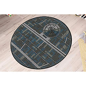 Ukonic Star Wars Galactic Empire Death Star Area Rug | 52-Inch Round Floor Rug