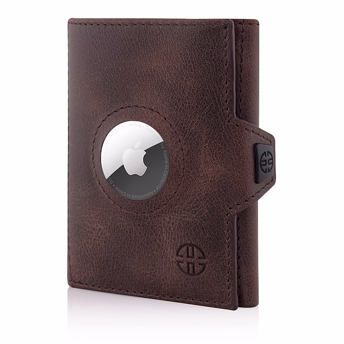 TRUSADOR Verona Leather Wallets for Men & Women Trifold Slim Front Pocket Rfid Wallet (Air Tag Pocket, Brown Vintage)