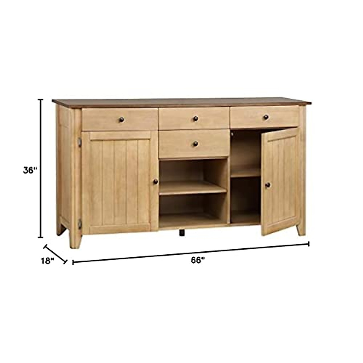Sunset Trading Brook Sideboard Server, Distressed Wheat/Pecan