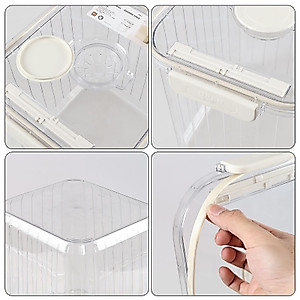 Tyminin Large Airtight Food Storage Containers, Plastic Pantry Storage Boxes with Measuring Spoon, Keep Fresh, Clear