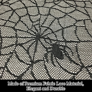 Joysail Halloween Tablecloth - Gothic Black Lace Spider Web Table Cover for Halloween Masquerade, Dinner Party, Scary Movie Nights Table Decorations - 54x72 Inches