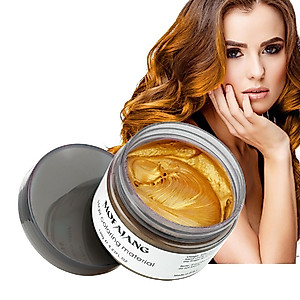 MOFAJANG Orange Gold Instant Hair Coloring Wax, Temporary Hair Dye Pomade for Men & Women's Natural Hairstyles, Party, Cosplay - 4.23 oz