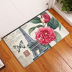 OPLJ European Architectural Printing mats Doormat Retro Flowers Print Carpets Floor Kitchen Bathroom Rugs Home Decor A1 40x60cm